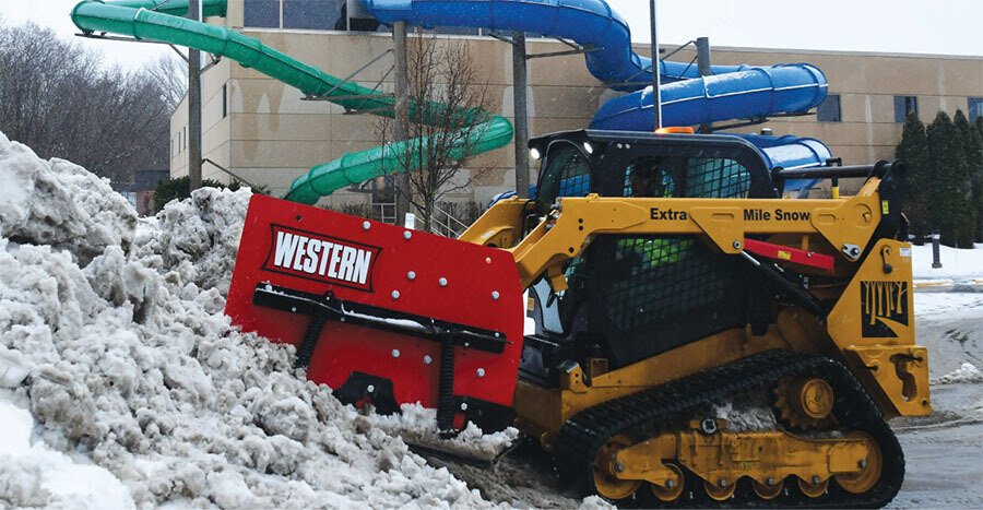 WESTERN PILE DRIVER pusher plow drives Extra Mile Snow Plowing efficiency